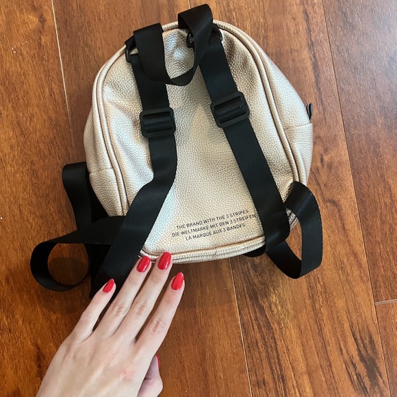 adidas | Bags | Adidas Mini Leather Rose Gold Backpack | Poshmark